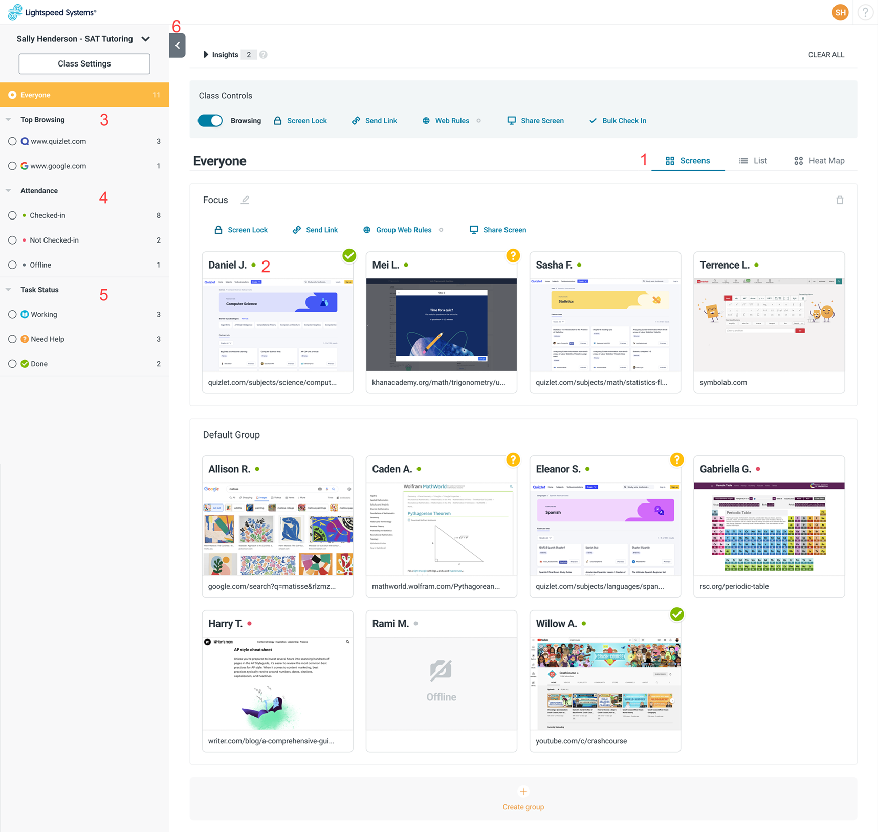 Lightspeed Classroom - Enhanced Screens View*