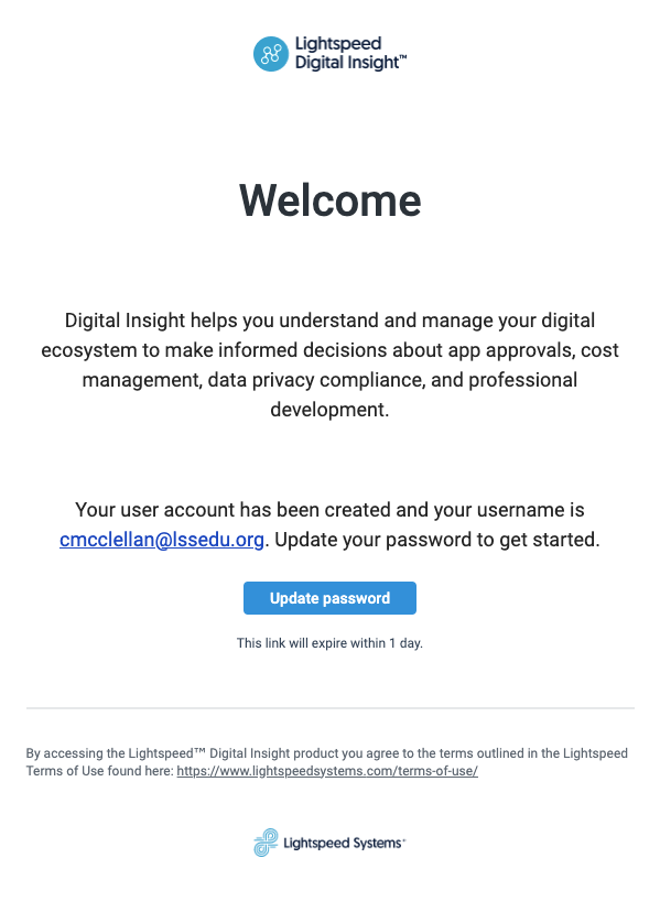 Lightspeed Insight - Login For First Time