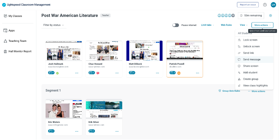 Lightspeed Classroom - Messaging Students
